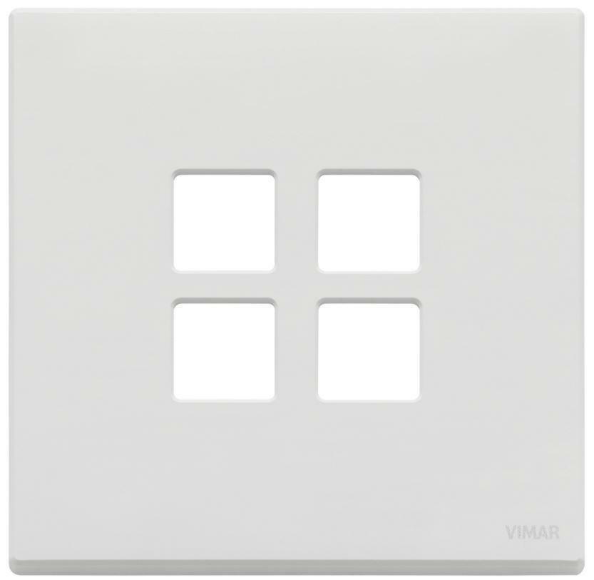 VIMAR VIMAR EIKON EXE' PLACCA 2 MODULI CON 4 FORI FLAT BIANCO MATT 22692.01