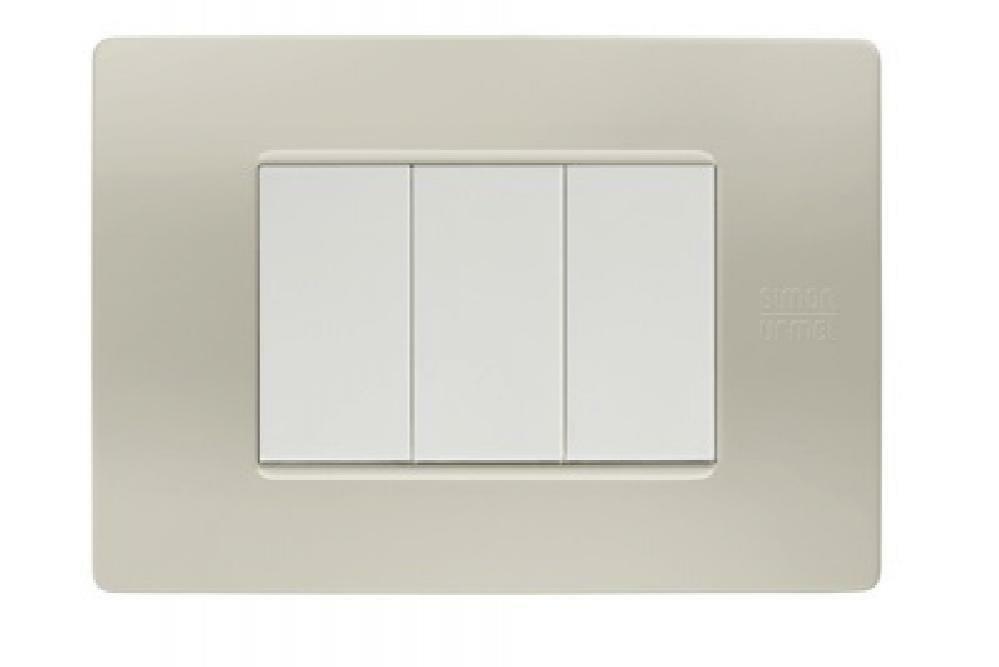 SIMON URMET SIMON URMET FLEXA PLACCA TECNOPOLIMERO 3 MODULI COLORE ...