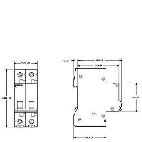 SIEMENS SIEMENS INTERRUTTORE MAGNETOTERMICO MODULARE 2 POLI C16 10000A ...