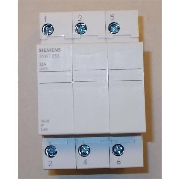 SIEMENS SIEMENS BASE PORTA FUSIBILI CILINDRICI 3 POLI 32A 3NW7033