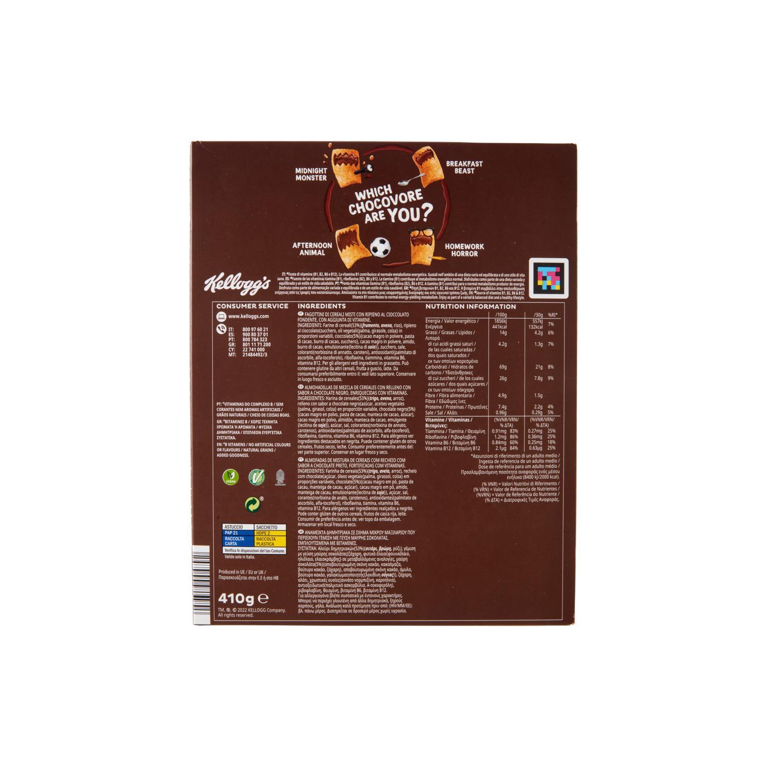 KELLOGG'S FAGOTTINI DI CEREALI KELLOGGS KRAVE DARK CHOCO 410 GR. KELLOGG'S FAGOTTINI DI CEREALI KELLOGGS KRAVE DARK CHOCO 410 GR.